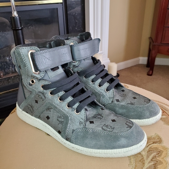 MCM | Shoes | Authentic Mcm Grey Monogram Sneakers | Poshmark